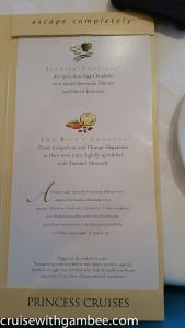 Princess Cruise Menu – cruise with gambee