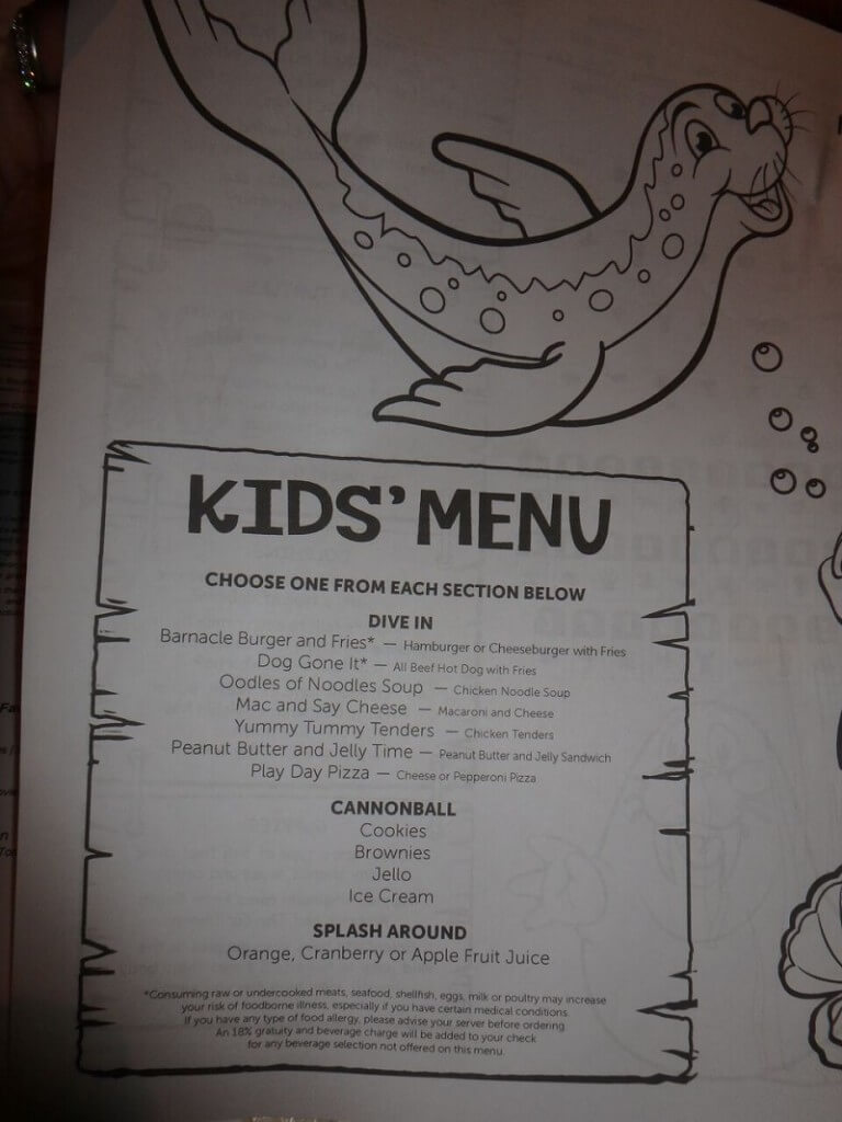 Norwegian Cruise Kids Menu – cruise with gambee