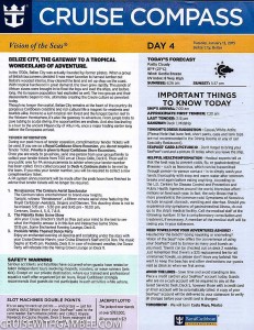 Vision of the Seas Daily Cruise Compass – cruise with gambee