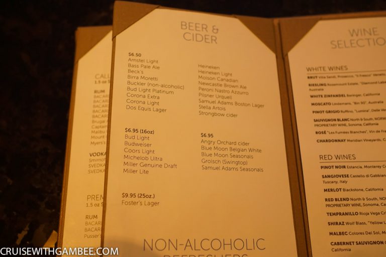 Norwegian Escape Drink Prices – cruise with gambee