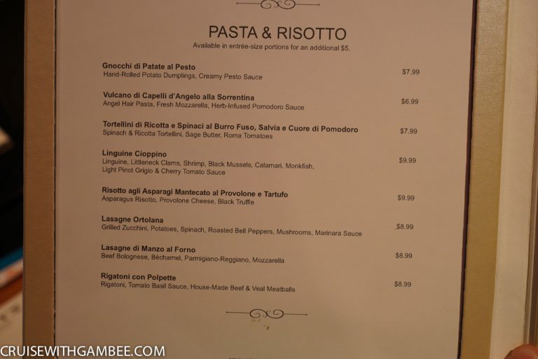 Norwegian Escape Menus – cruise with gambee