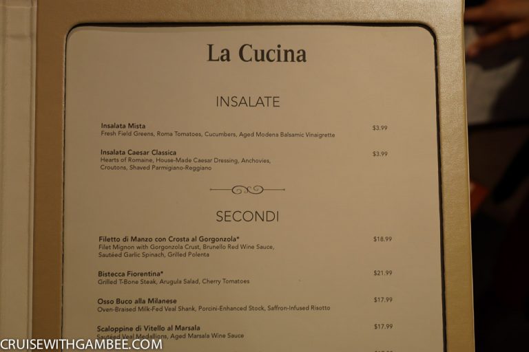 Norwegian Escape Menus – cruise with gambee