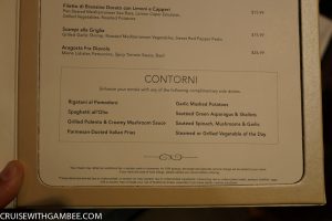 Norwegian Escape Menus – cruise with gambee