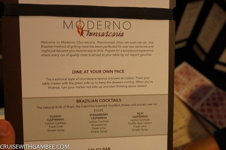 Norwegian Escape Menus – cruise with gambee