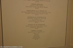 Norwegian Escape Menus – cruise with gambee