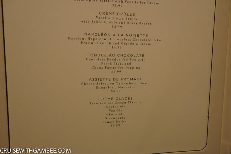 Norwegian Escape Menus – cruise with gambee